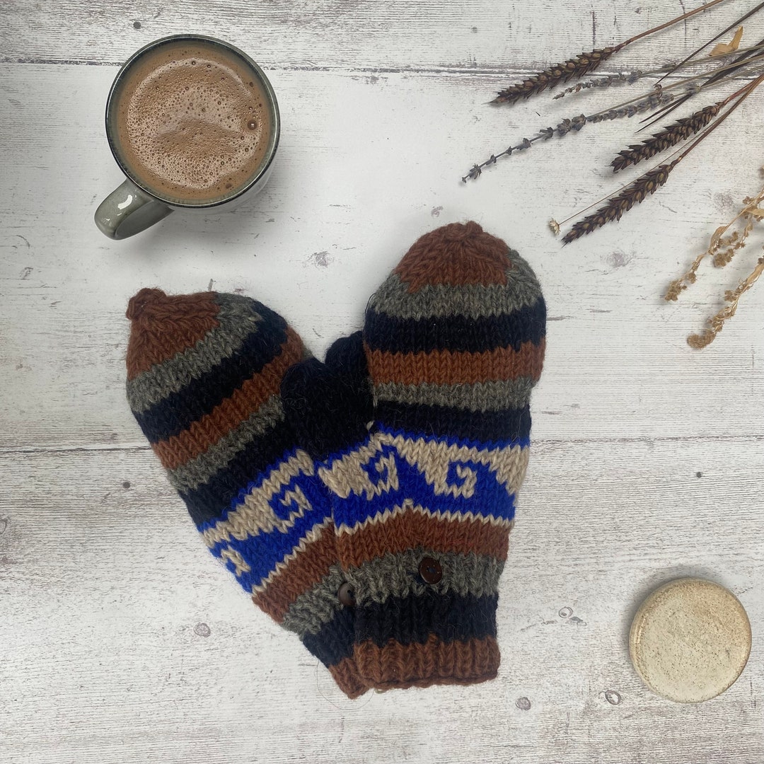 100% Wool, Fleece Lined Gloves/mittens - Etsy