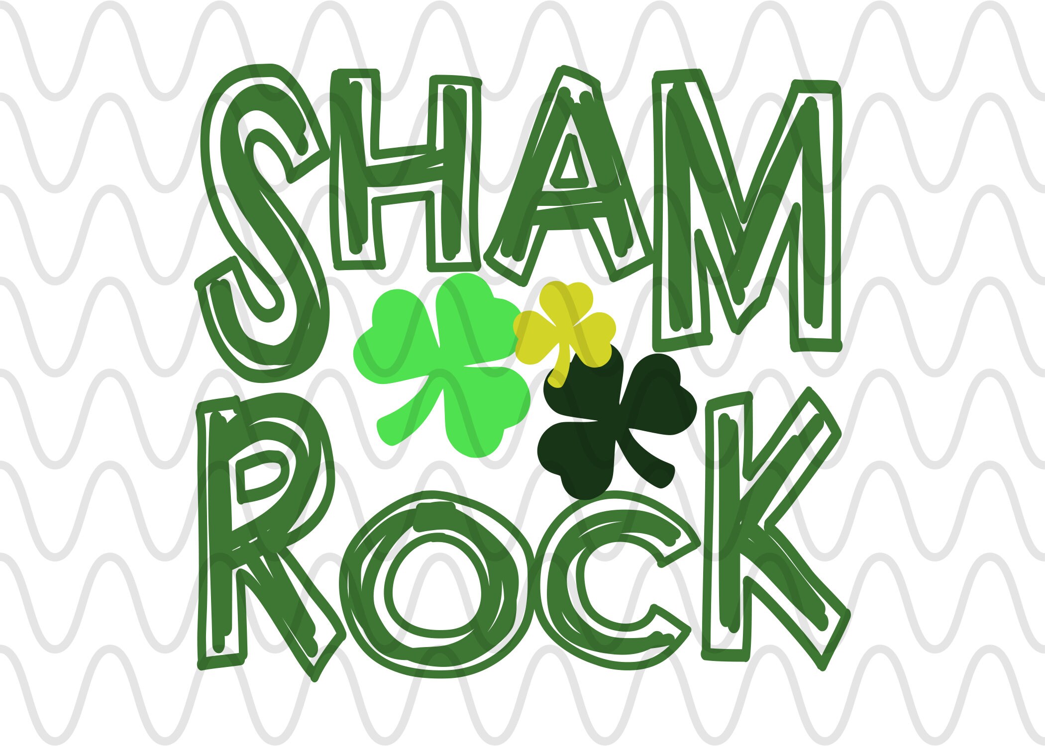 Shamrockin' Sham Rockin rock Vectors St. Patrick's Day | Etsy
