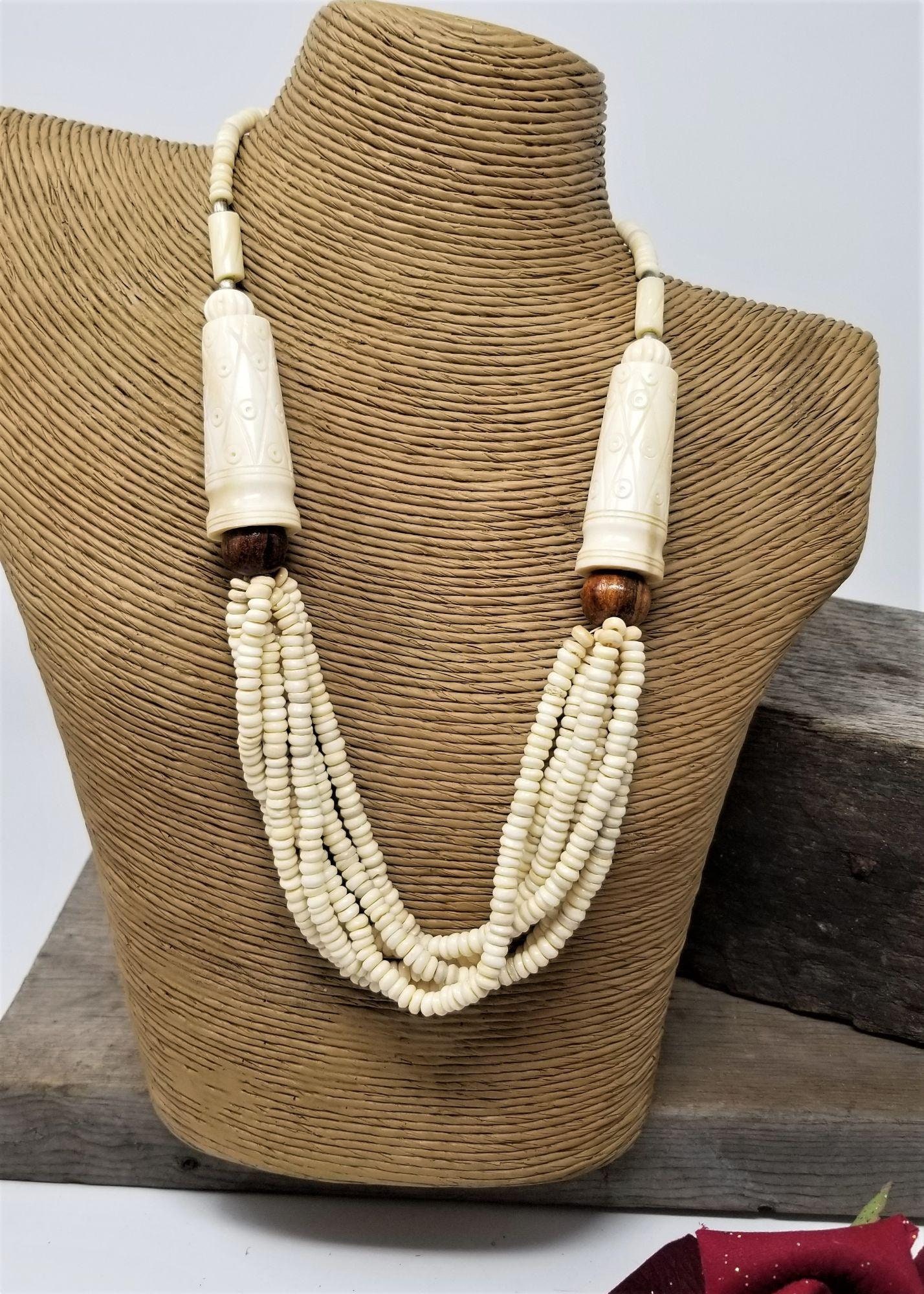 Himalayan Sherpa Style Yak Bone Necklace With Beautifully Handcrafted ...