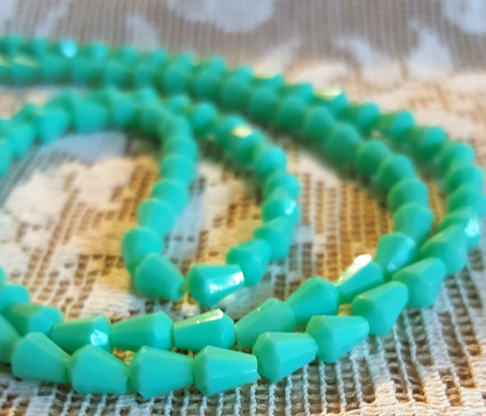 Vintage Lucite Beads West German Turquoise Faceted Cone Bell - Etsy