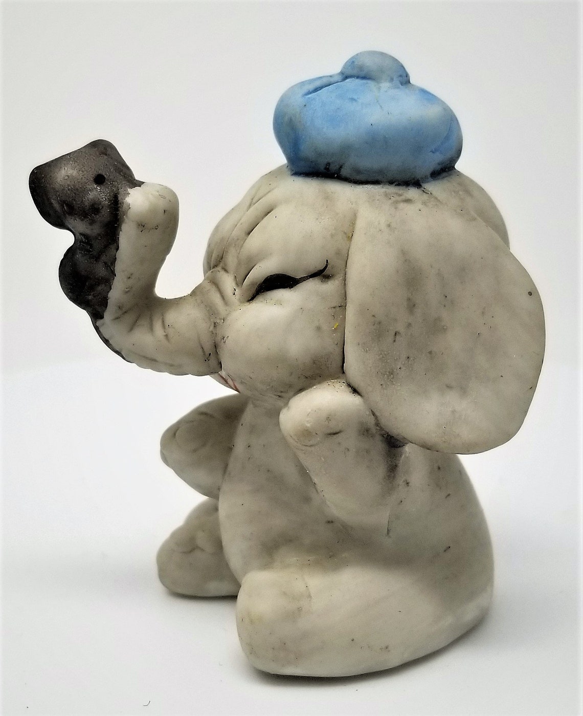 Vintage Miniature Elephant With Mouse on Trunk CUTE Made in - Etsy