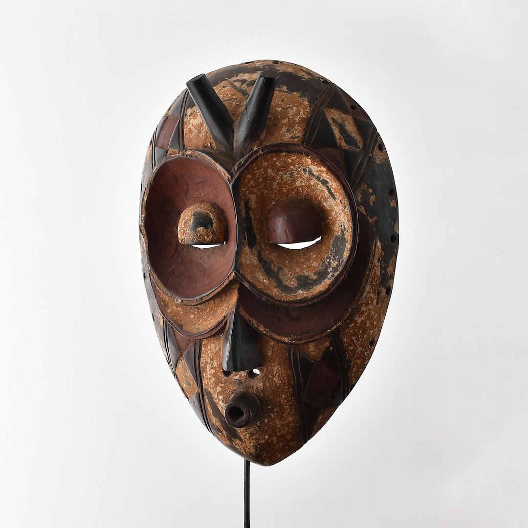 Antique African Wooden Mask Rare Bembe Wood Mask Congo DRC Goma African ...