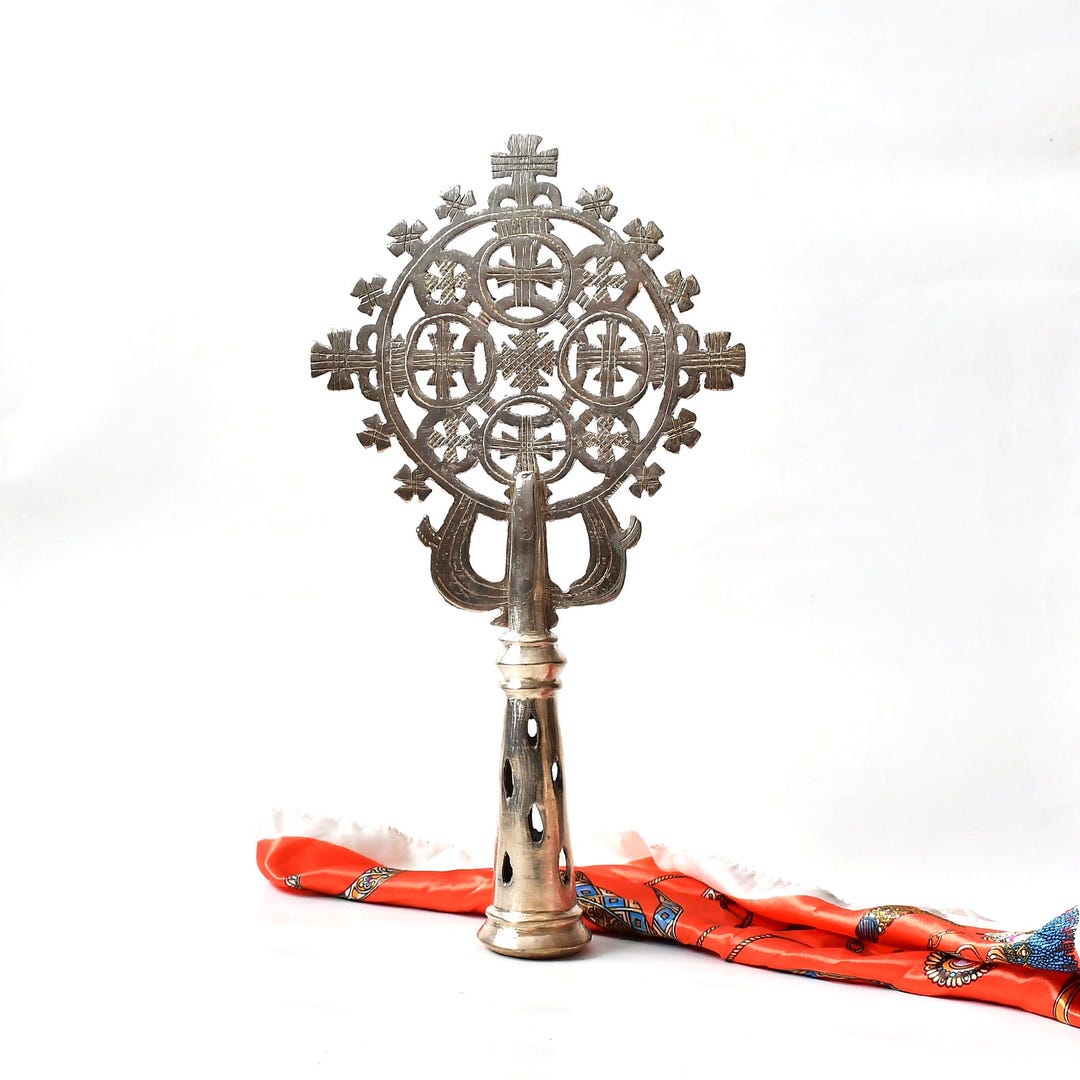 Ethiopia Handmade Orthodox Coptic Christian Processional Cross Home ...