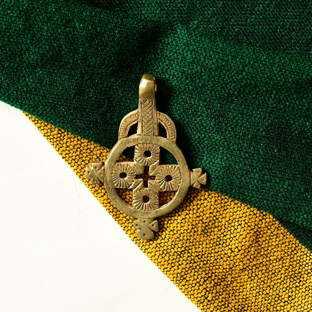 Ethiopian Neck Cross Pendant Rasta Cross Solid Bronze Bead 41 - Etsy