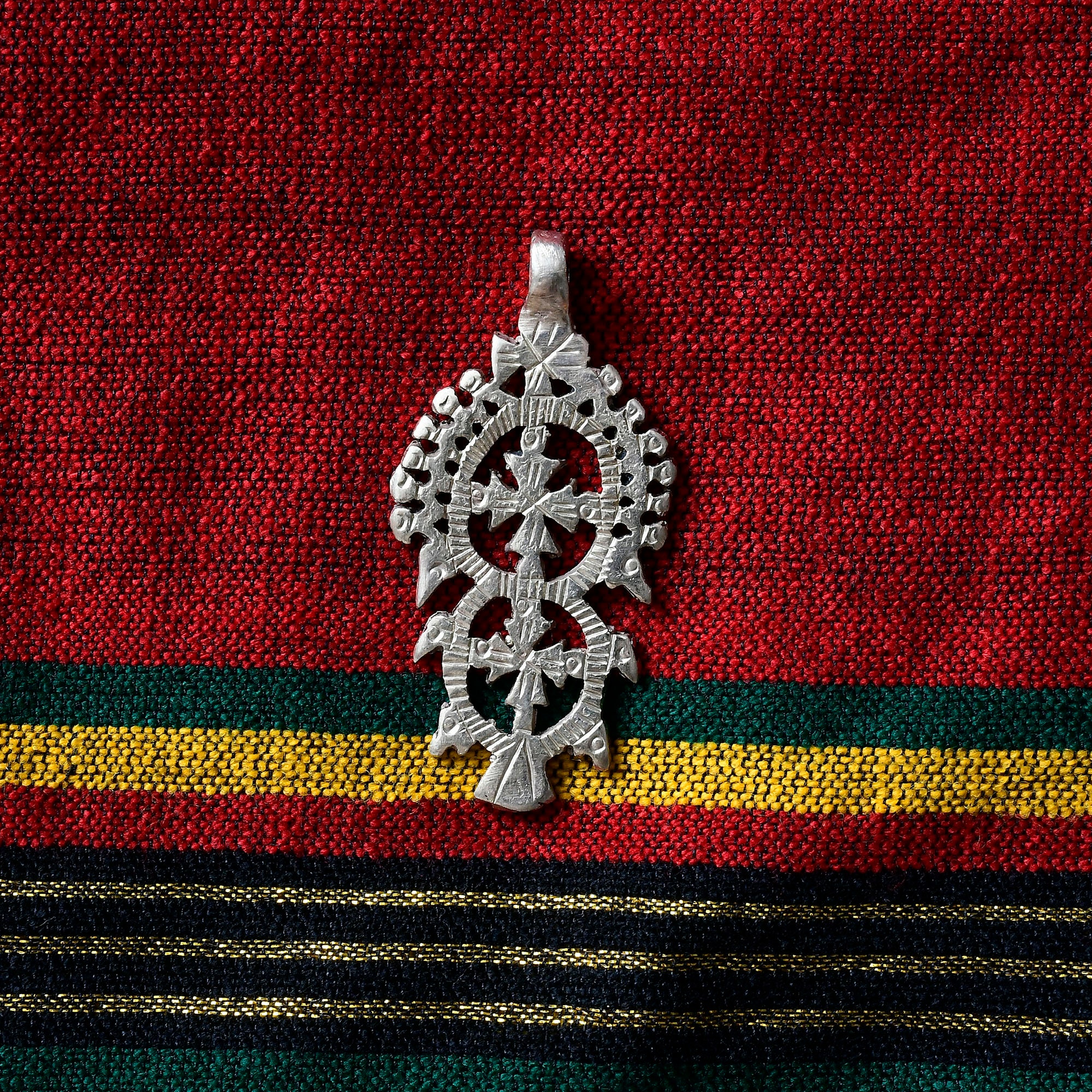 Ethiopian Cross Pendant, Coptic Cross, African Tribal, 70 X 33 Mm ...