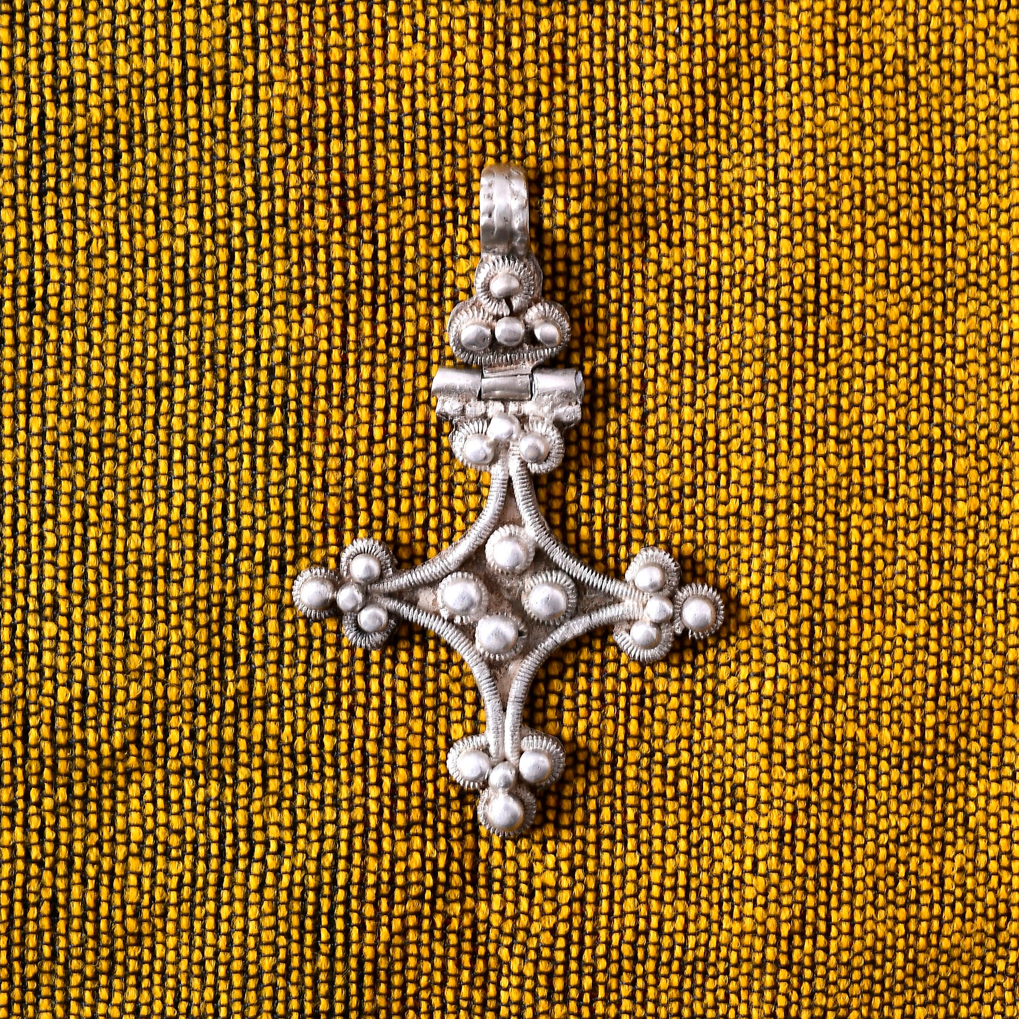 Antique Ethiopian Silver Cross Pendant Necklace Handmade Orthodox ...