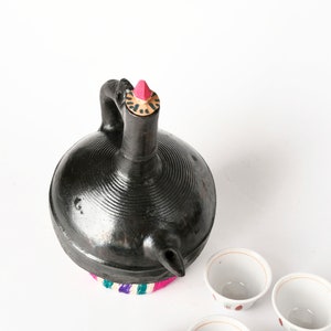 Handmade Ethiopian Coffee Pot With 4 Cups Jebena Traditional Gurage ...