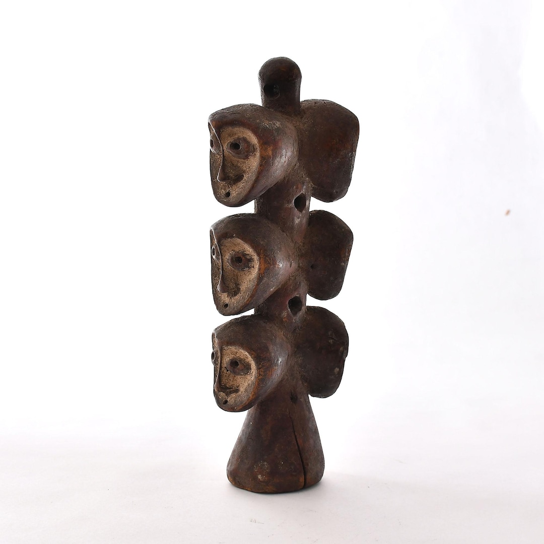 African Wooden Statue LEGA Tribe Figure Tribal Home Décor Ethnic Art ...