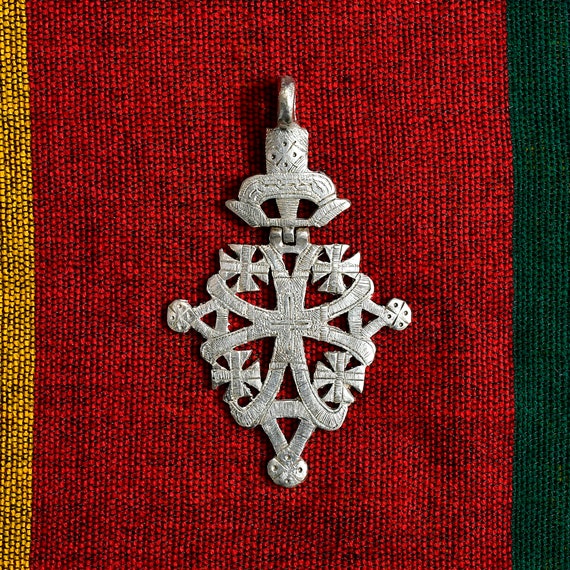 Ethiopian neck cross African tribal orthodox Rasta pe… - Gem