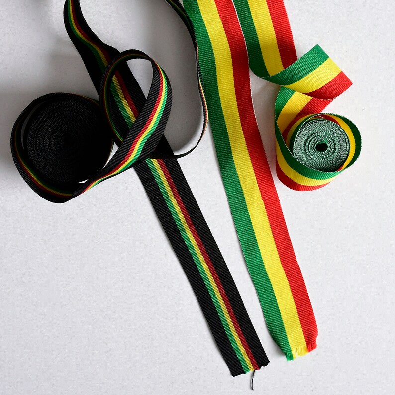 Ethiopian Flag Ribbon Rasta Ribbon Haile Selassie Lion of Judah 41 - Etsy