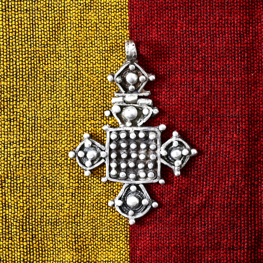 Ethiopian Silver Cross , African Tribal Jewelry , Rasta Pendant ...
