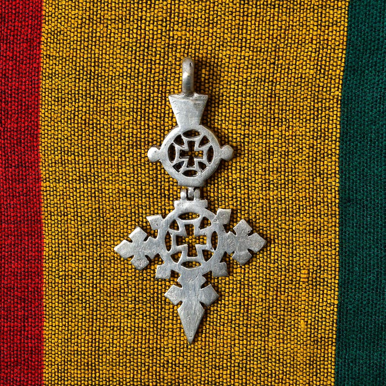 Ethiopian Coptic Neck Cross Pendent Orthodox Church Rasta Religious ...