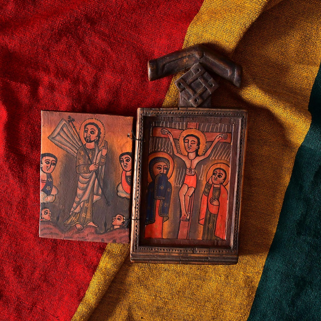 Vintage Ethiopian Orthodox Coptic Christian Gift Handmade Wooden Icon ...
