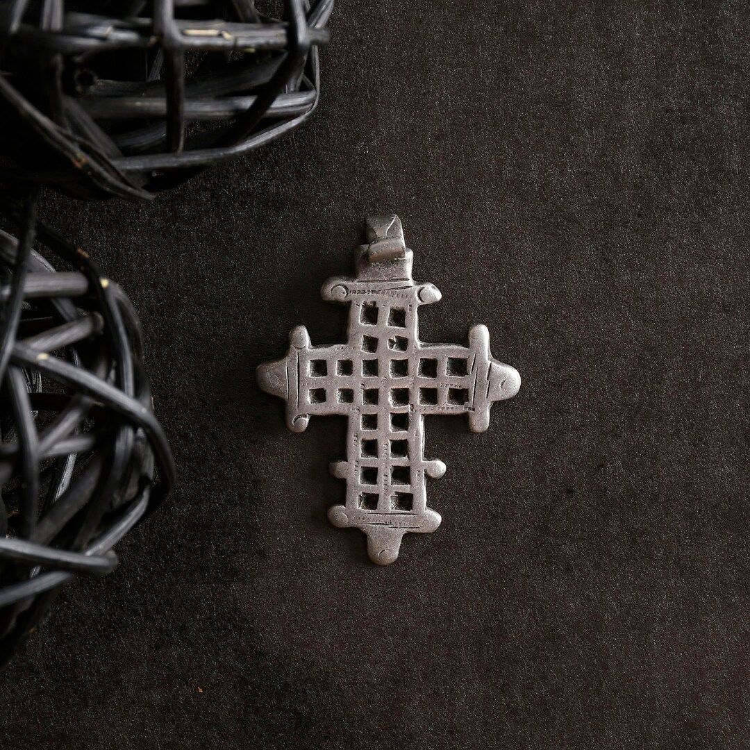 Ethiopian Silver Cross, African Tribal Jewellery Cross Pendant Necklace ...