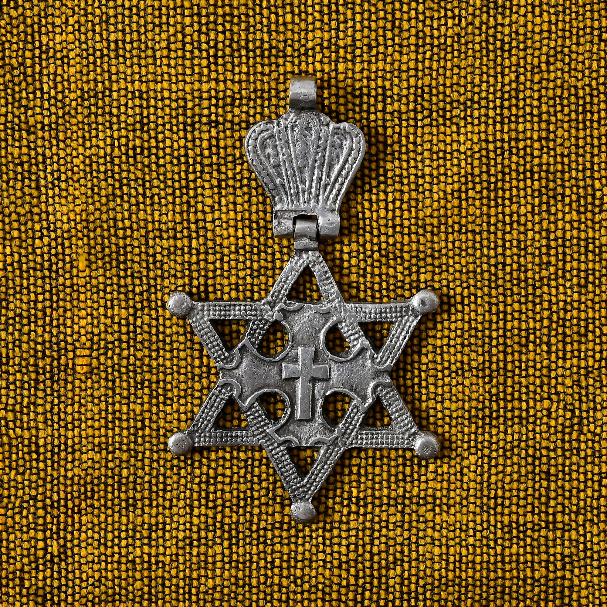 Haile Selassie Star of David Cross Pendent Ethiopian Lion of Judah ...