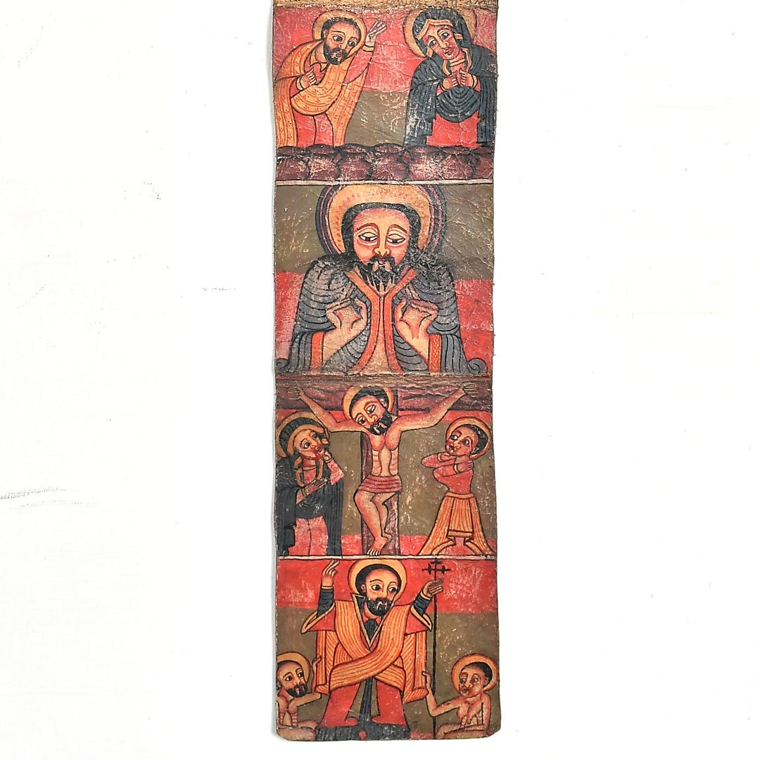 Old Ethiopian Magic Scroll, Healing Scroll Ge'ez Manuscript Wall Scroll ...