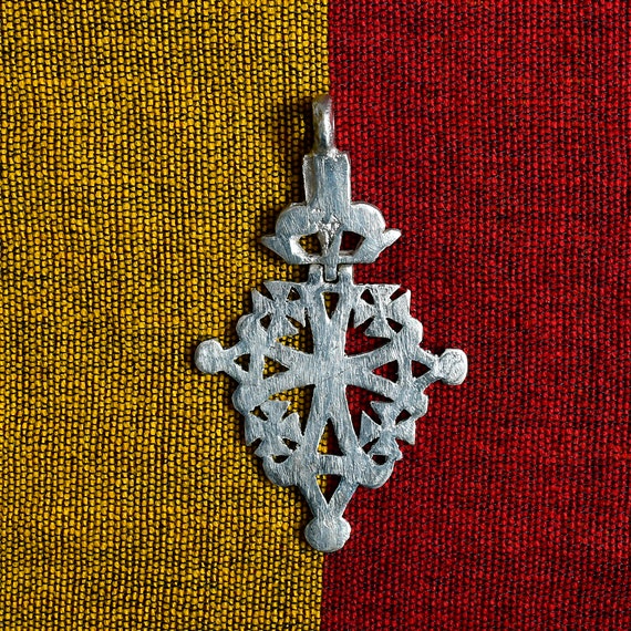 Ethiopian neck cross African tribal orthodox Rasta pe… - Gem