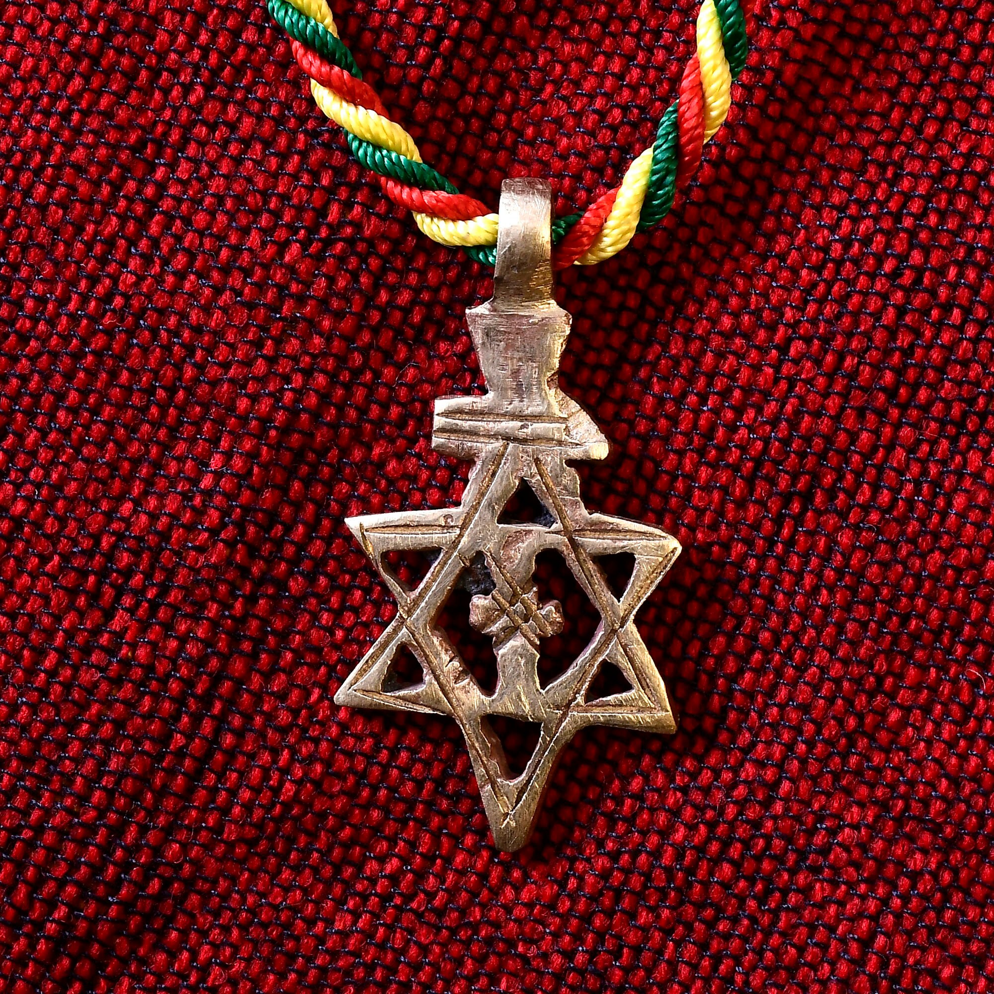Haile Selassie Star of David Cross Pendent Ethiopian Cross Coptic Neck ...