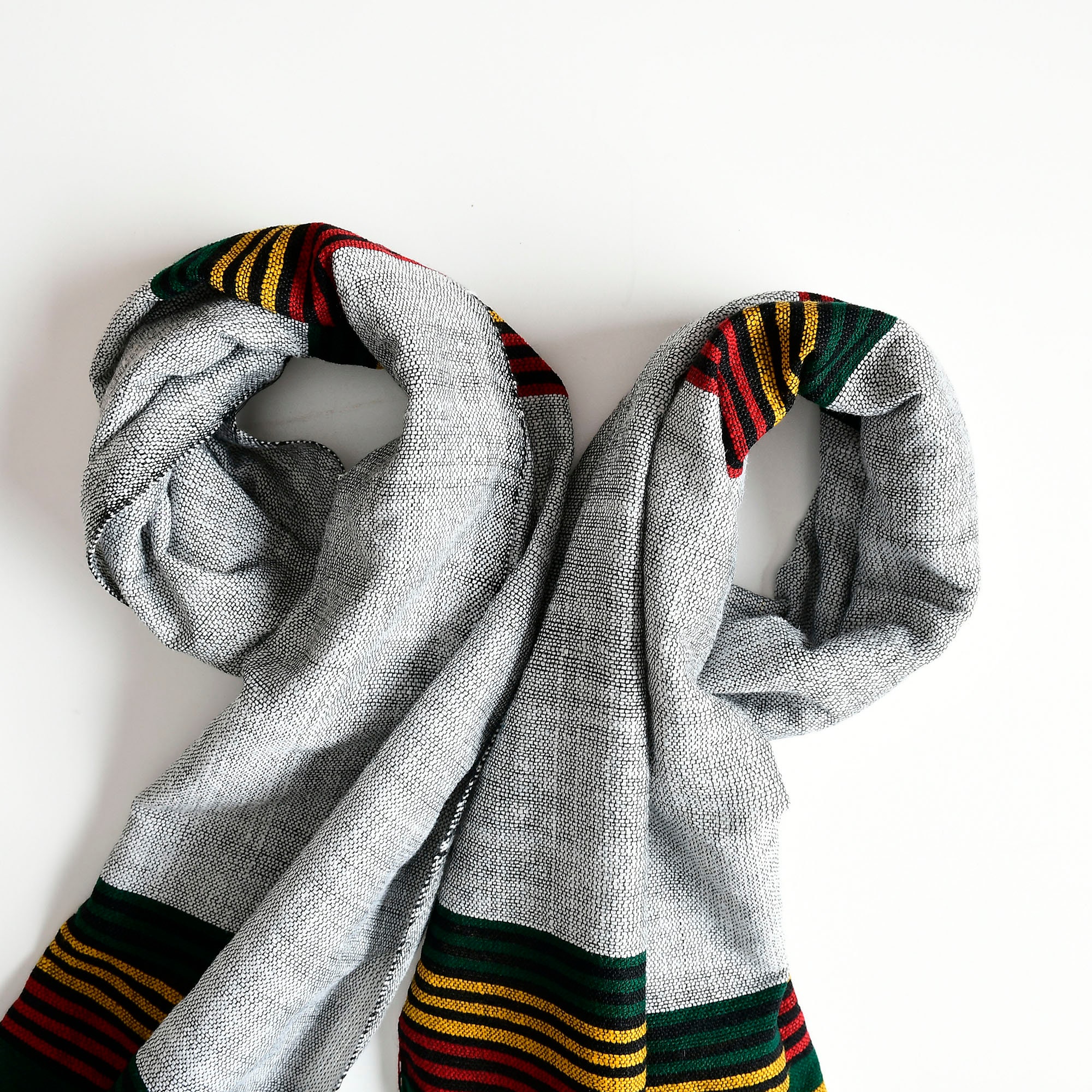 Ethiopian Traditional Cotton Scarf Rasta Gray Green Gold Yellow Red ...