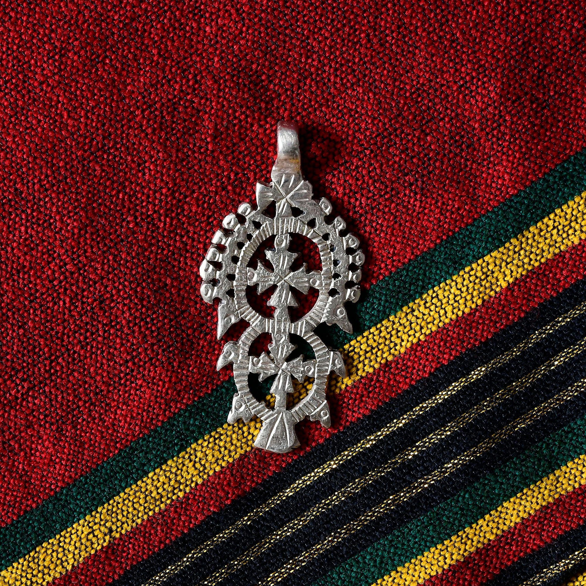 Ethiopian Cross Pendant, Coptic Cross, African Tribal, 70 X 33 Mm ...