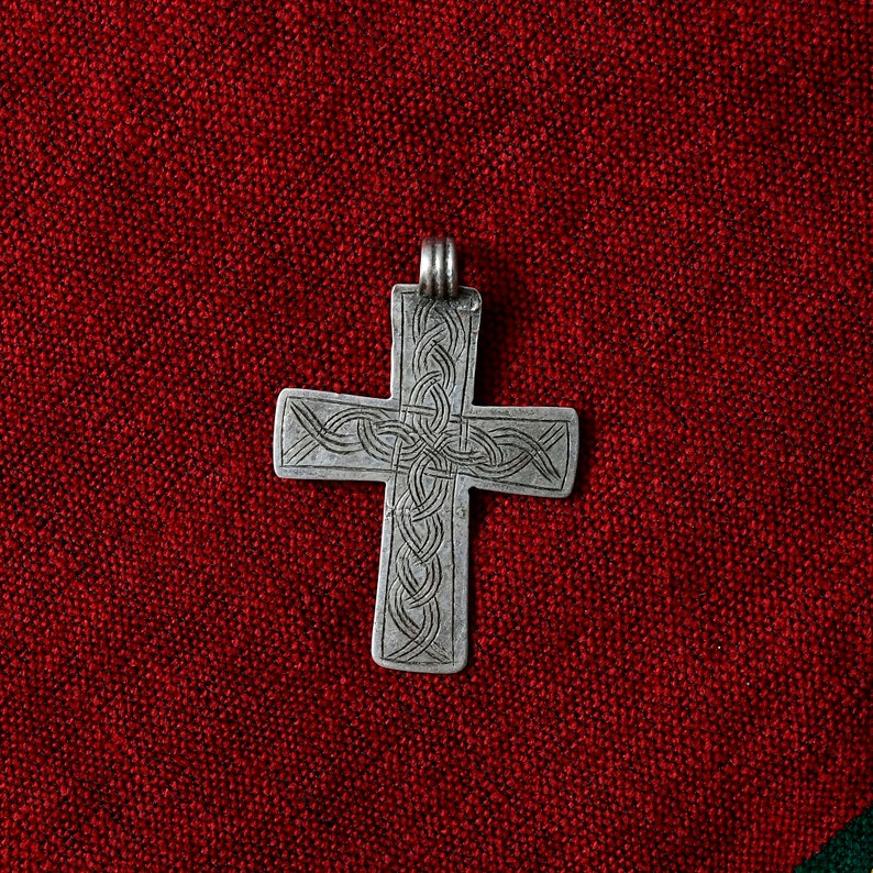 Antique Ethiopian Silver Cross Pendant Necklace Handmade - Etsy