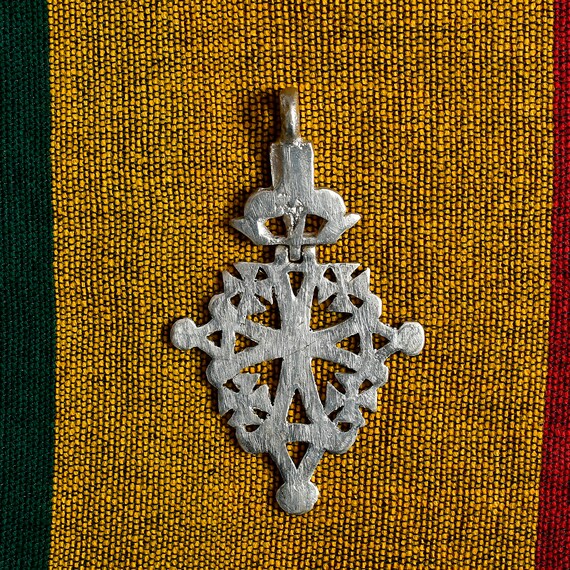 Ethiopian neck cross African tribal orthodox Rasta pe… - Gem