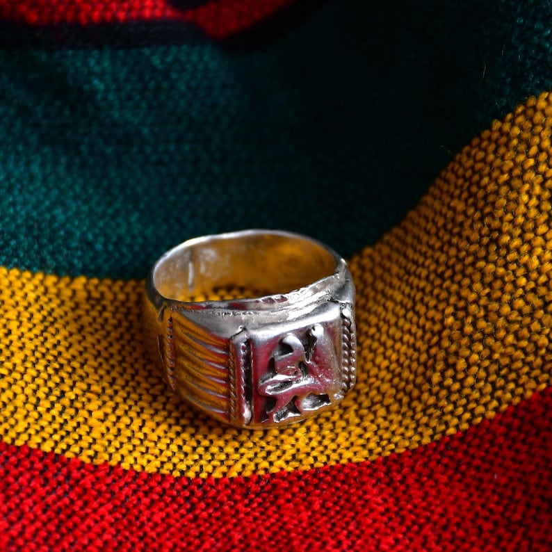 Golden Lion of Judah Ring Rasta Haile Selassie Ethiopian Reggae Charms ...