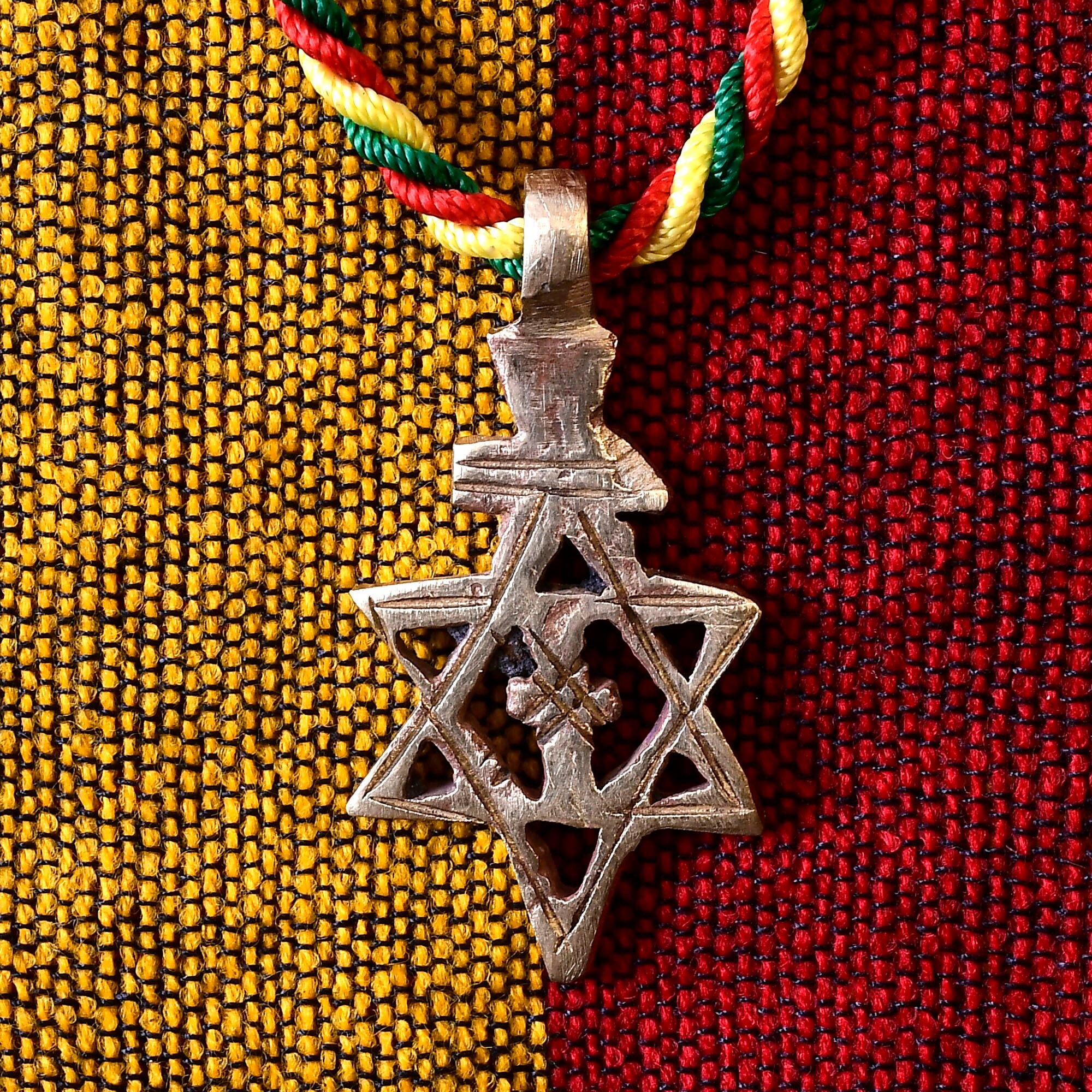 Haile Selassie Star of David Cross Pendent Ethiopian Cross Coptic Neck ...