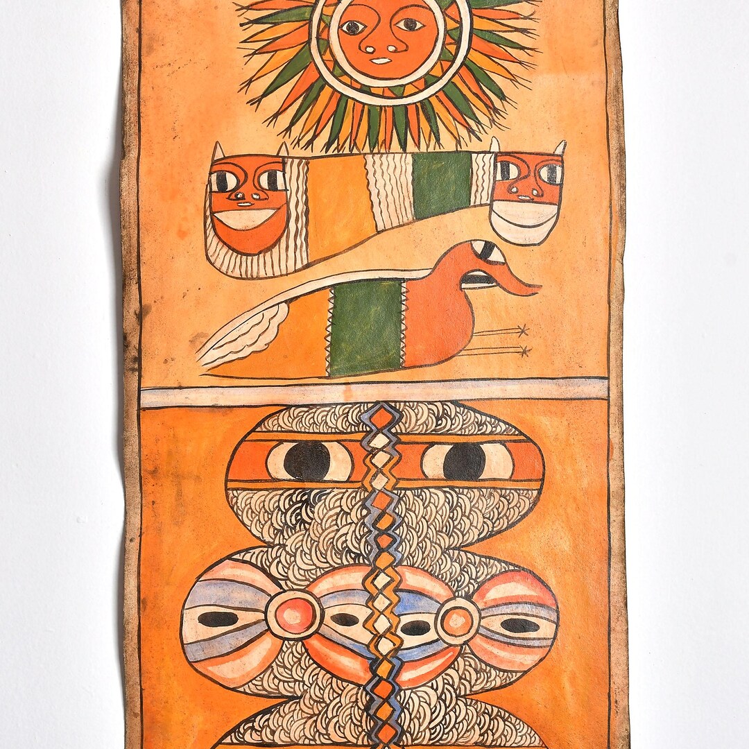 Old Ethiopian Magic Scroll, Healing Scroll Ge'ez Manuscript Wall Scroll ...