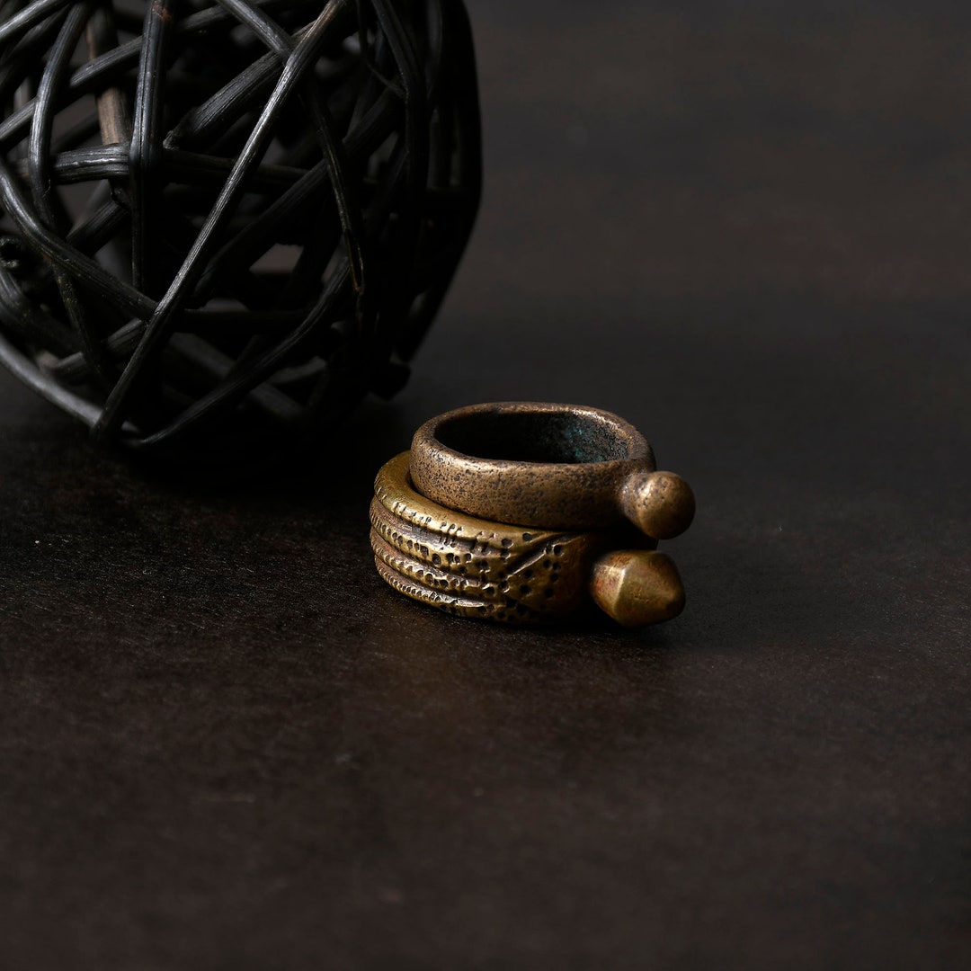 2x Vintage Tribal Ring African Small Bronze Copper Rings Antique ...