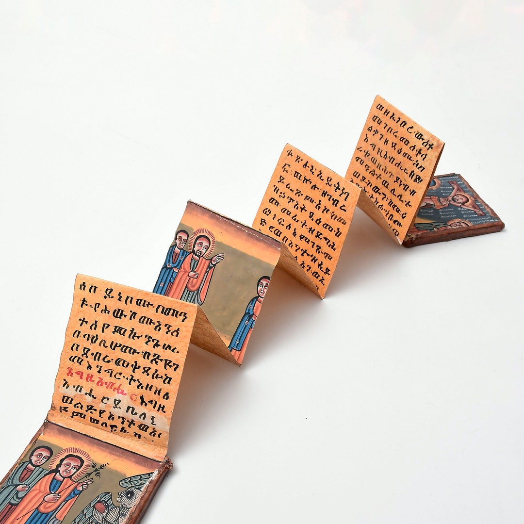 Ethiopian Bible Religious Icon Hand Painted Handcrafted Manuscript ...