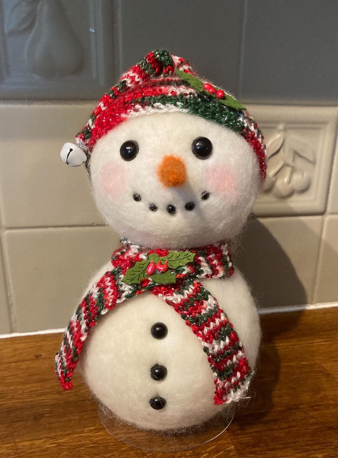Needle Felted Snowman, Snowman Decoration, Christmas Decoration, Winter ...