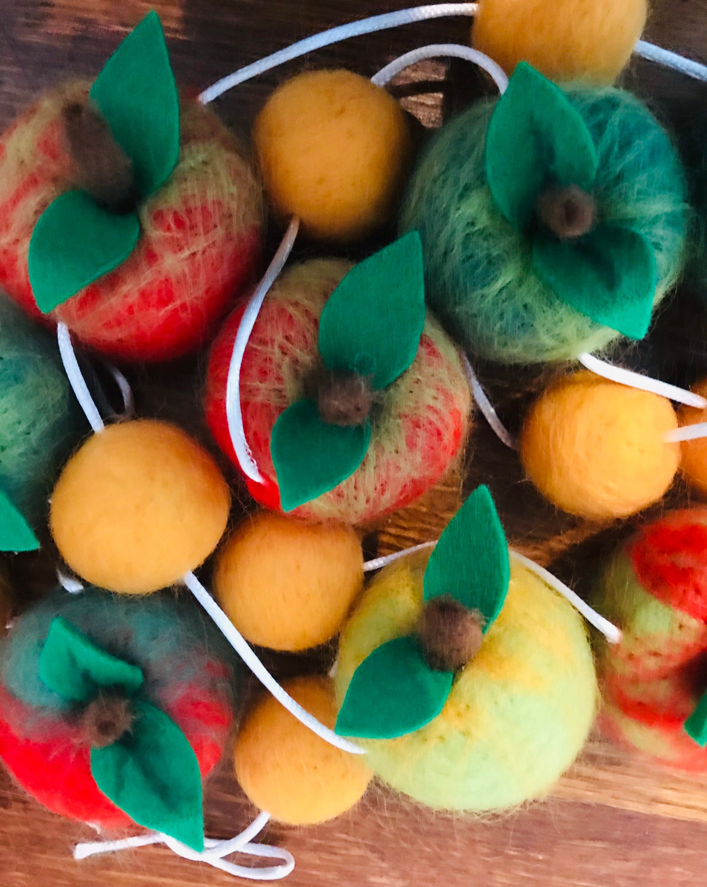 A Is for Apple Garland Gift For Teachers Felted Apple Fruit | Etsy