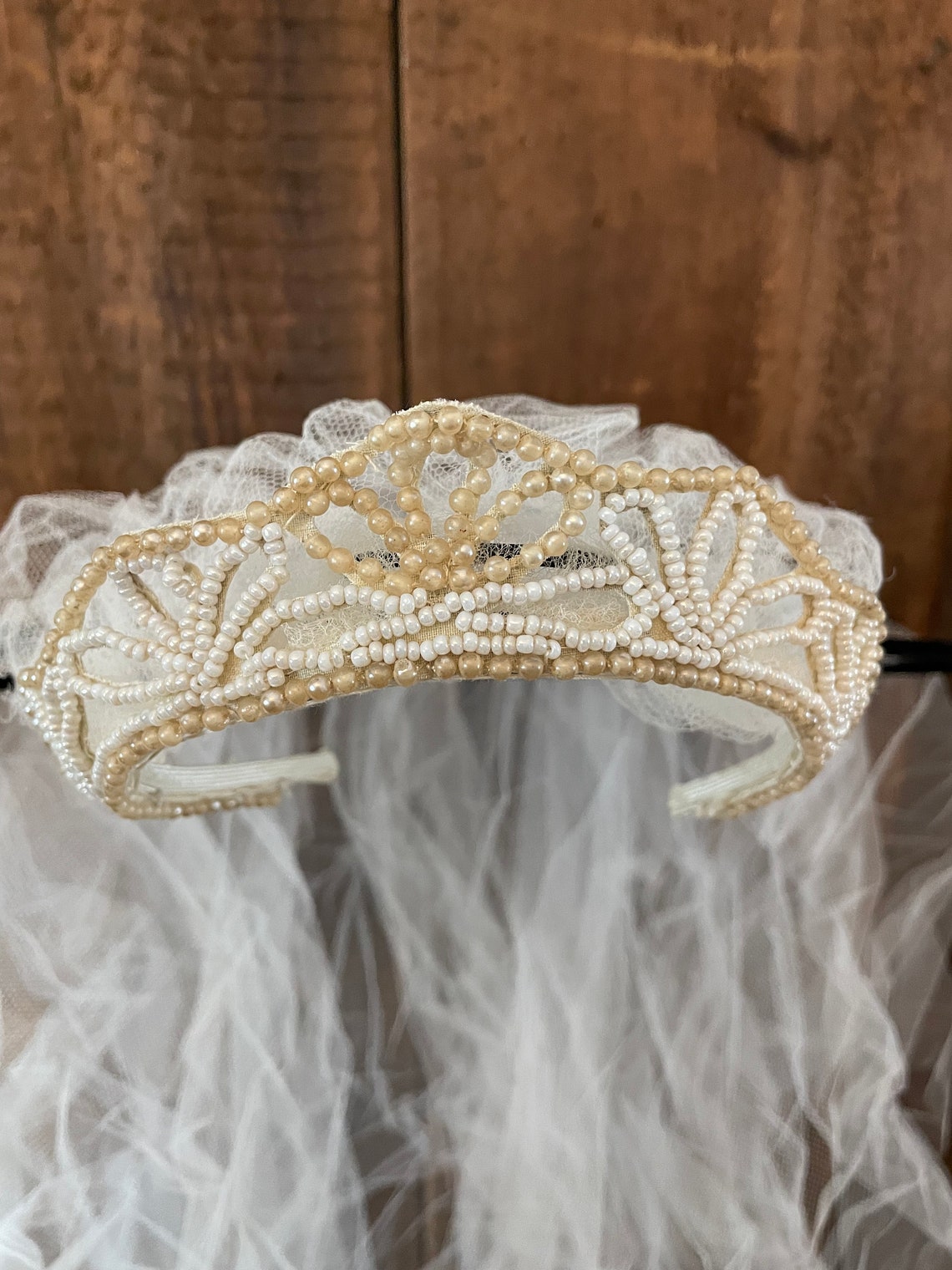 Vintage 1958 Wedding Dress White Fancy Bodice Lace and Tool - Etsy