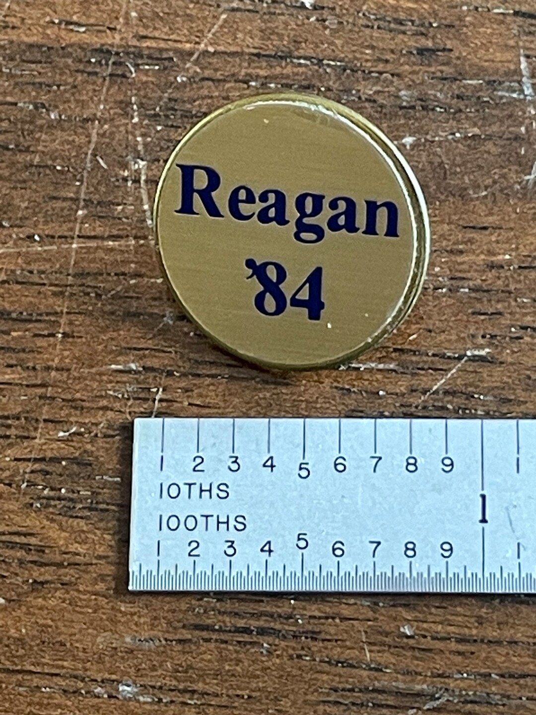 Vintage 1980 “reagan ‘84“ Button in Gold With Blue Writing. - Etsy