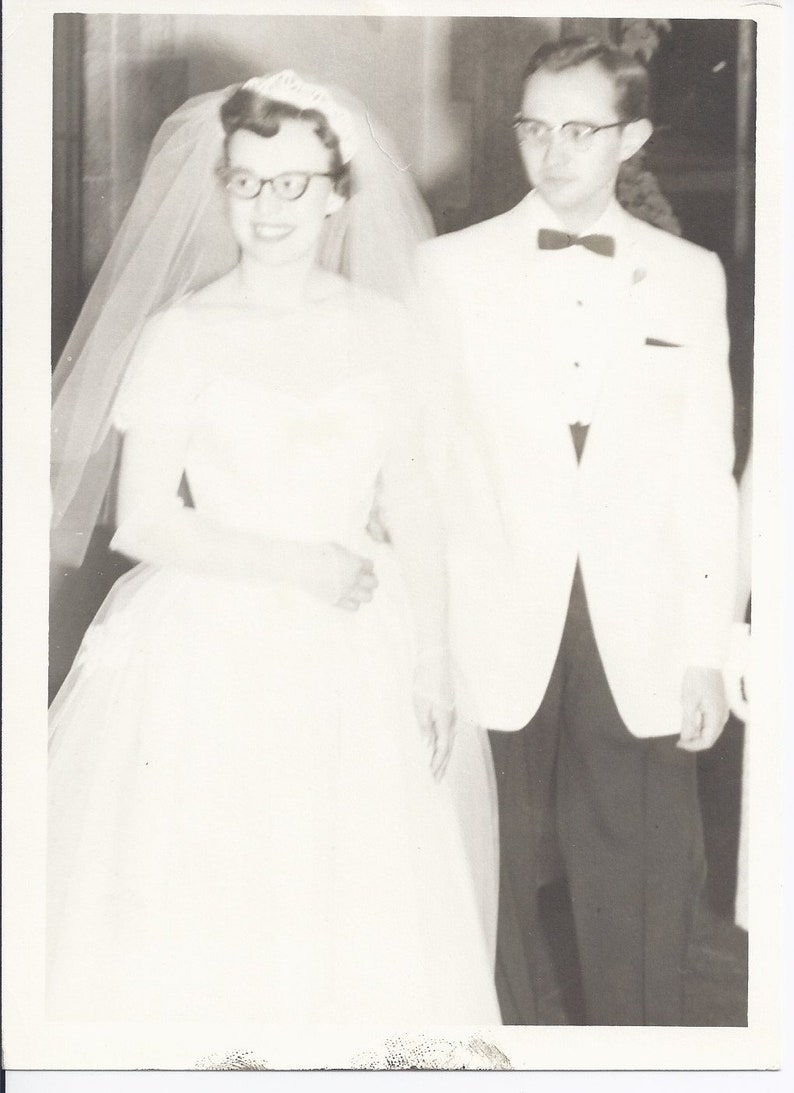 Vintage 1958 Wedding Dress White Fancy Bodice Lace and Tulle - Etsy