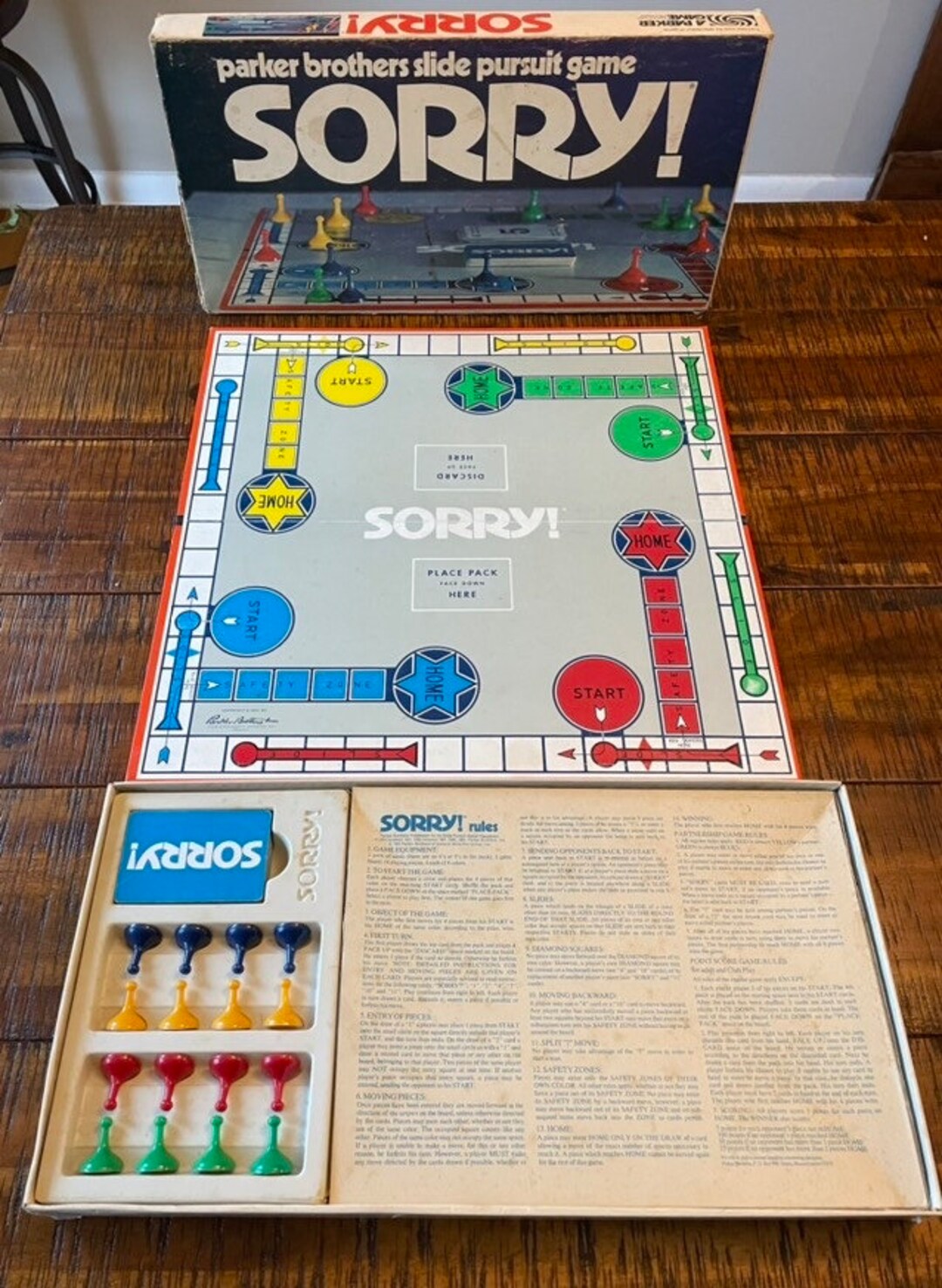 Vintage 1972 Sorry Game, Board Shows Age but Has All Pieces and is in ...