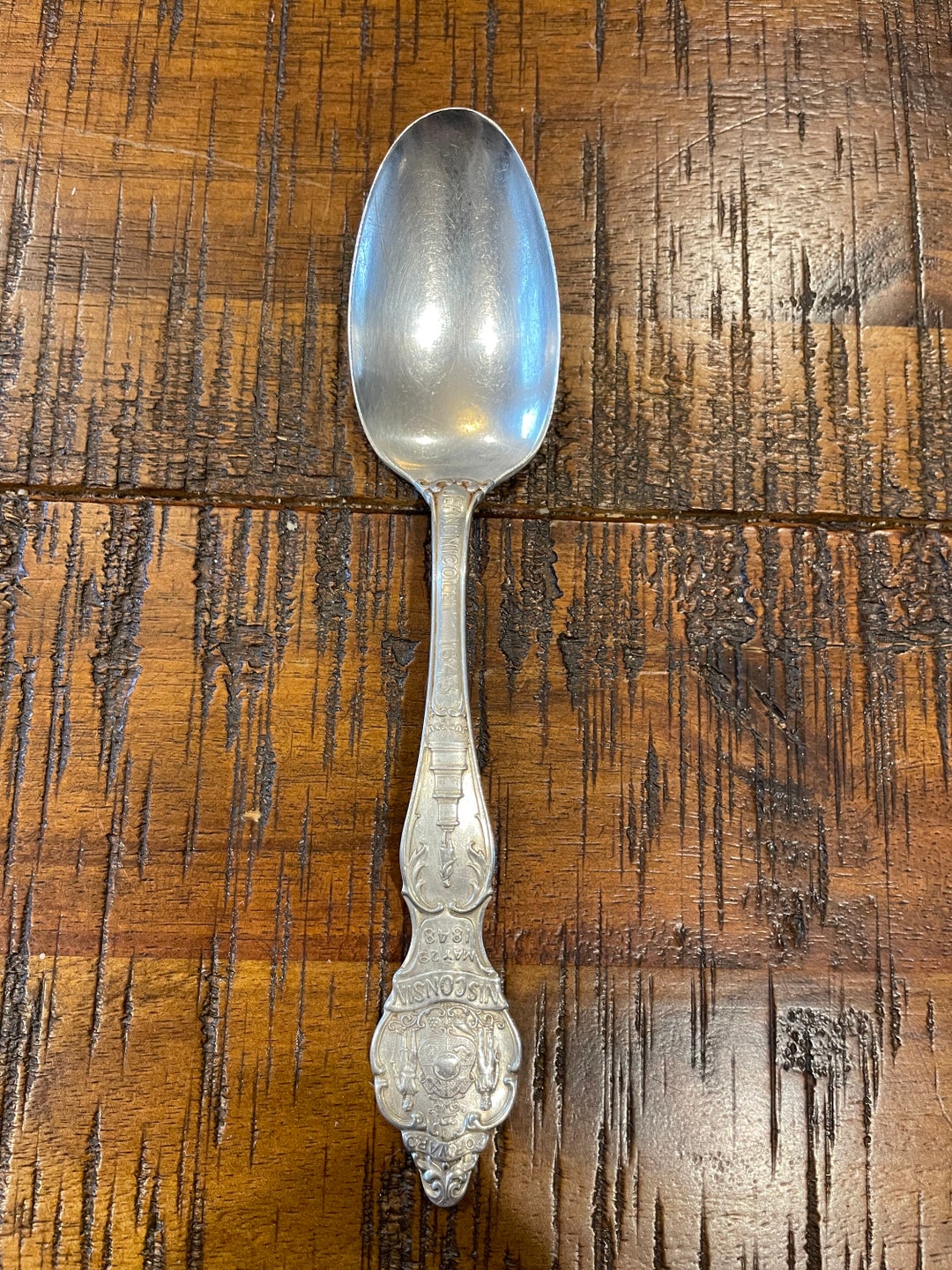 Vintage Late 1800’s R. Wallace & Sons State of Wisconsin Silver Spoon ...