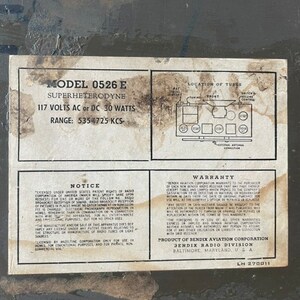 Rare Vintage 1946 Bendix Aviation Corporation Police Radio Model No ...