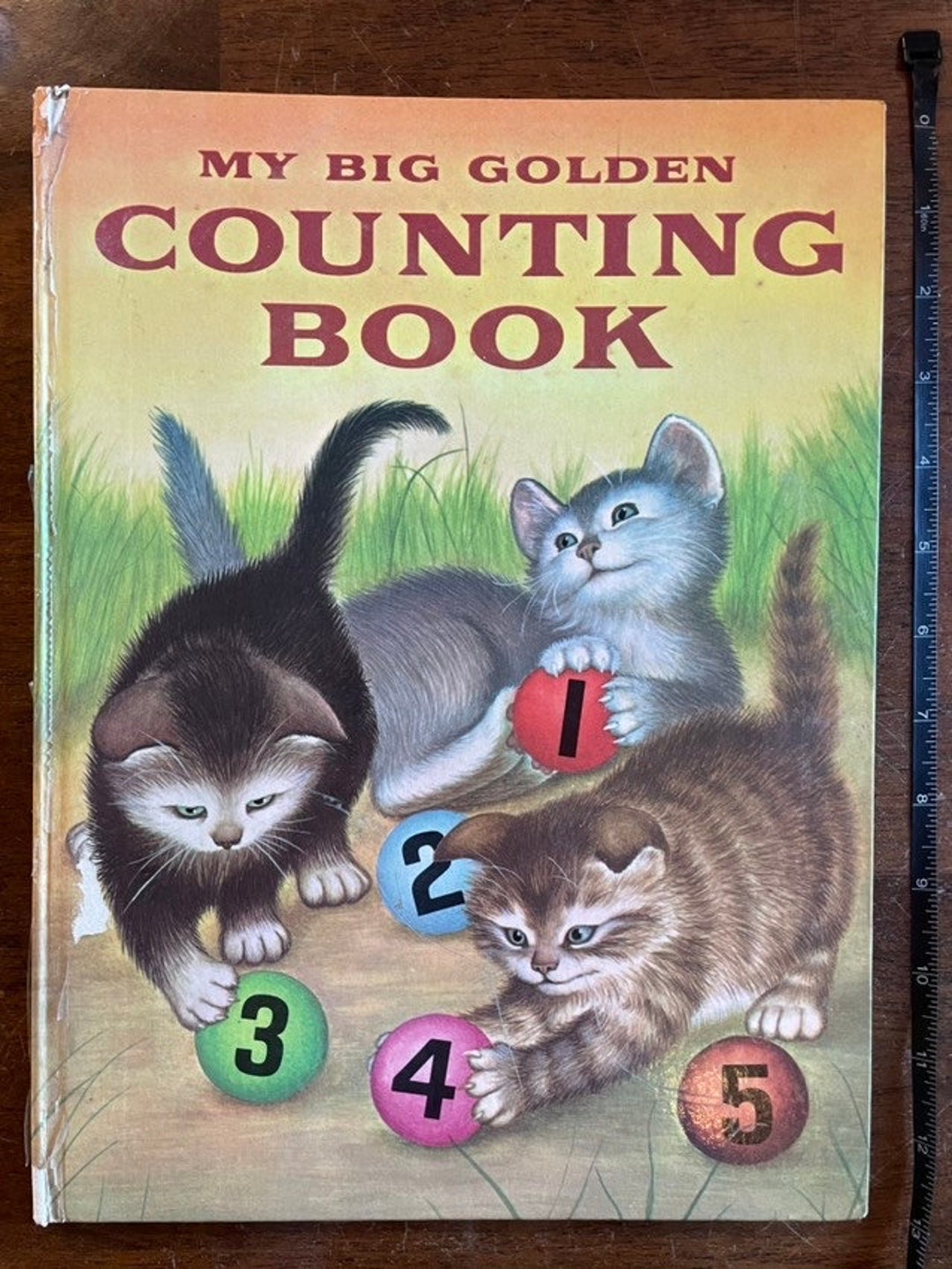 Vintage 1966 My Big Counting Book, Hard Cover Clear Glaze is Pealing a ...