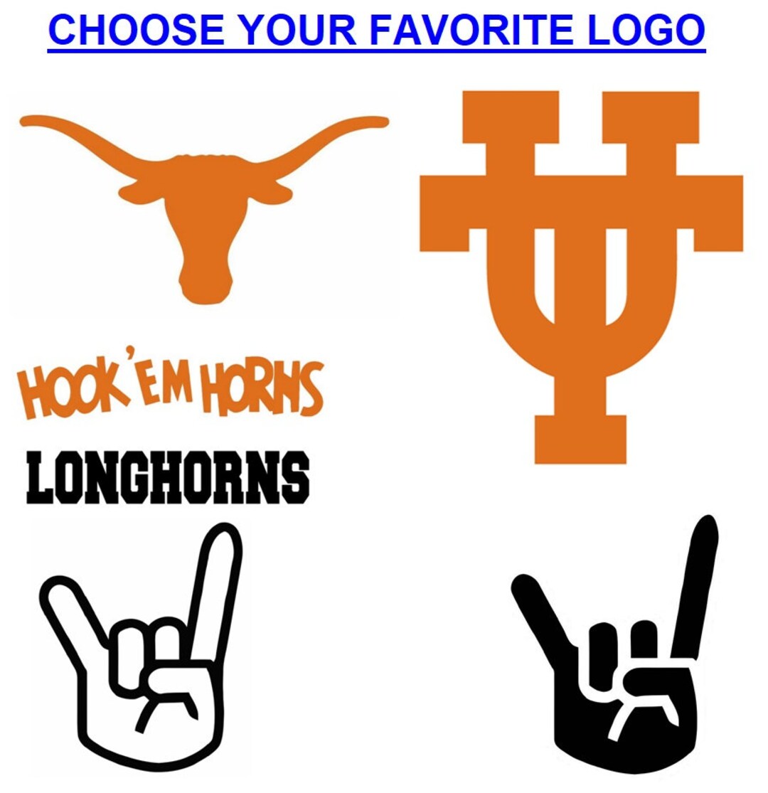 Texas Longhorns 6 Vinyl Decal Sticker Choose Logo and Color Bevo, UT, Hook 'em Horns, Horn Hand ...
