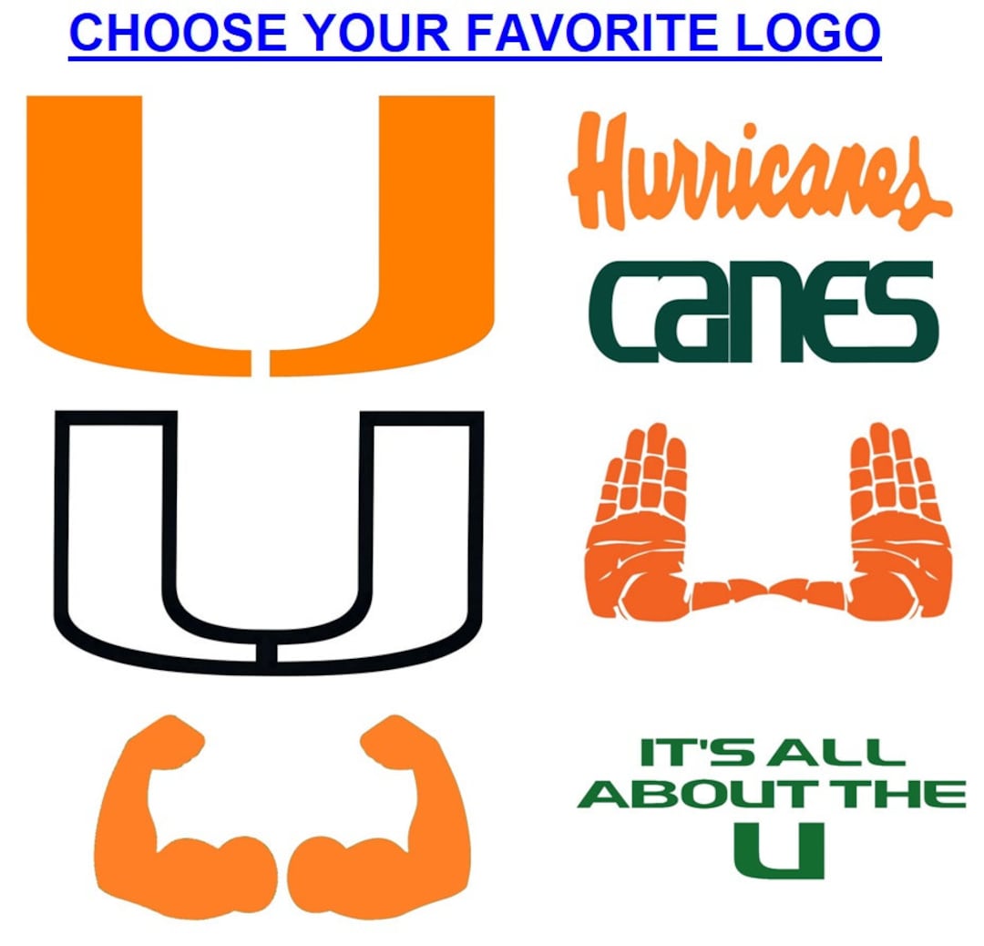 Miami Hurricanes 6 Vinyl Decal Sticker Choose Logo and Color Classic U ...