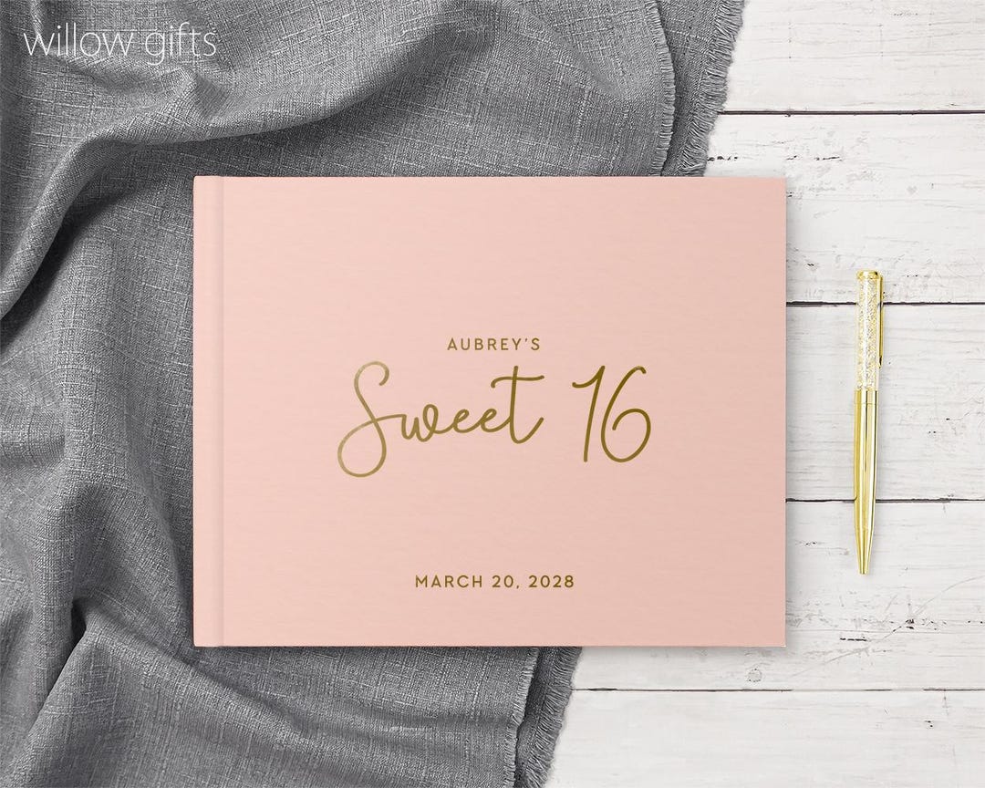 Sweet Sixteen Guest Book Sweet 16 Album, Personalized Guest Book ...