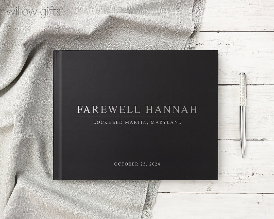 Retirement Guest Book for Leaving Party, Custom Farewell Photo Album ...