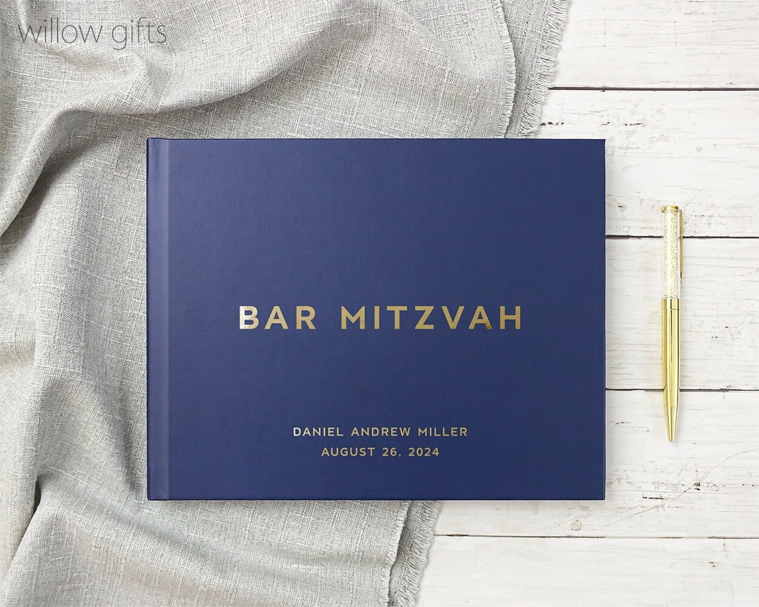 Bar Mitzvah Guest Book Bar Mitzvah Sign in Book Personalized Photo ...