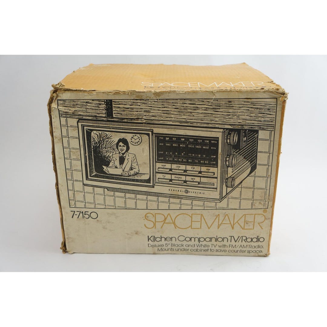 General Electric Spacemaker TV Radio 7-7150 5in BW Under Cabinet New ...