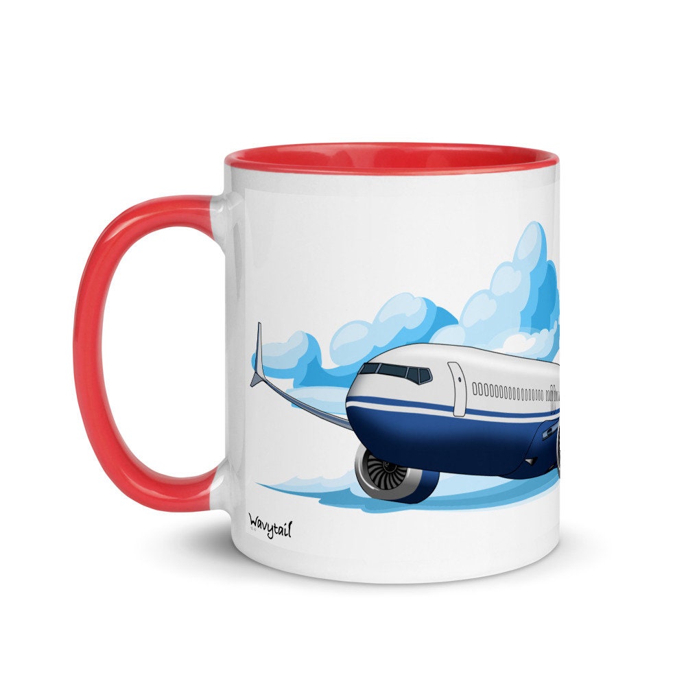 Boeing 737 Airplane Mug With Color Inside | Etsy