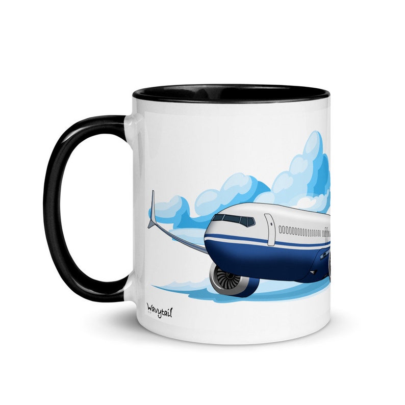 Boeing 737 Airplane Mug With Color Inside | Etsy