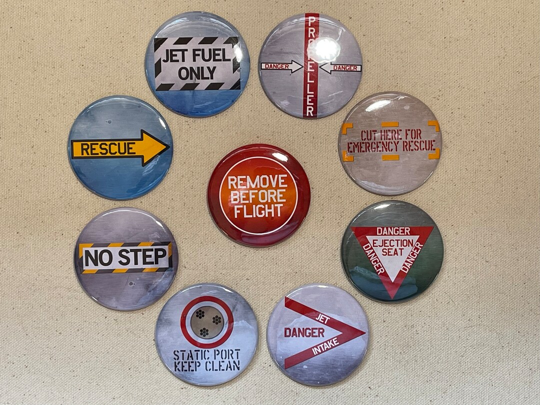 Airplane Warning Signs 2.25" Magnets/buttons - Etsy