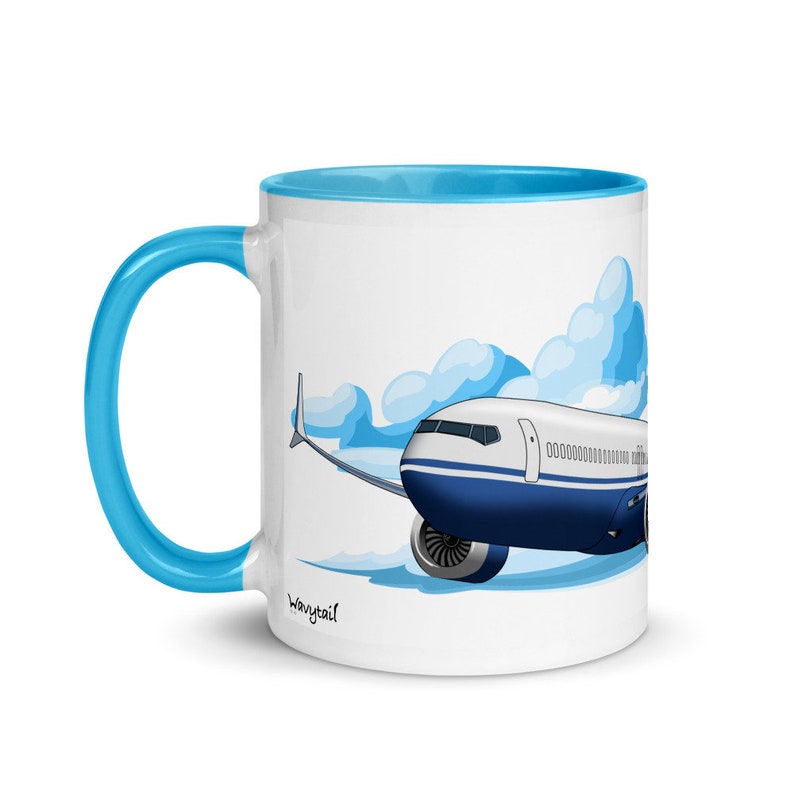 Boeing 737 Airplane Mug With Color Inside | Etsy